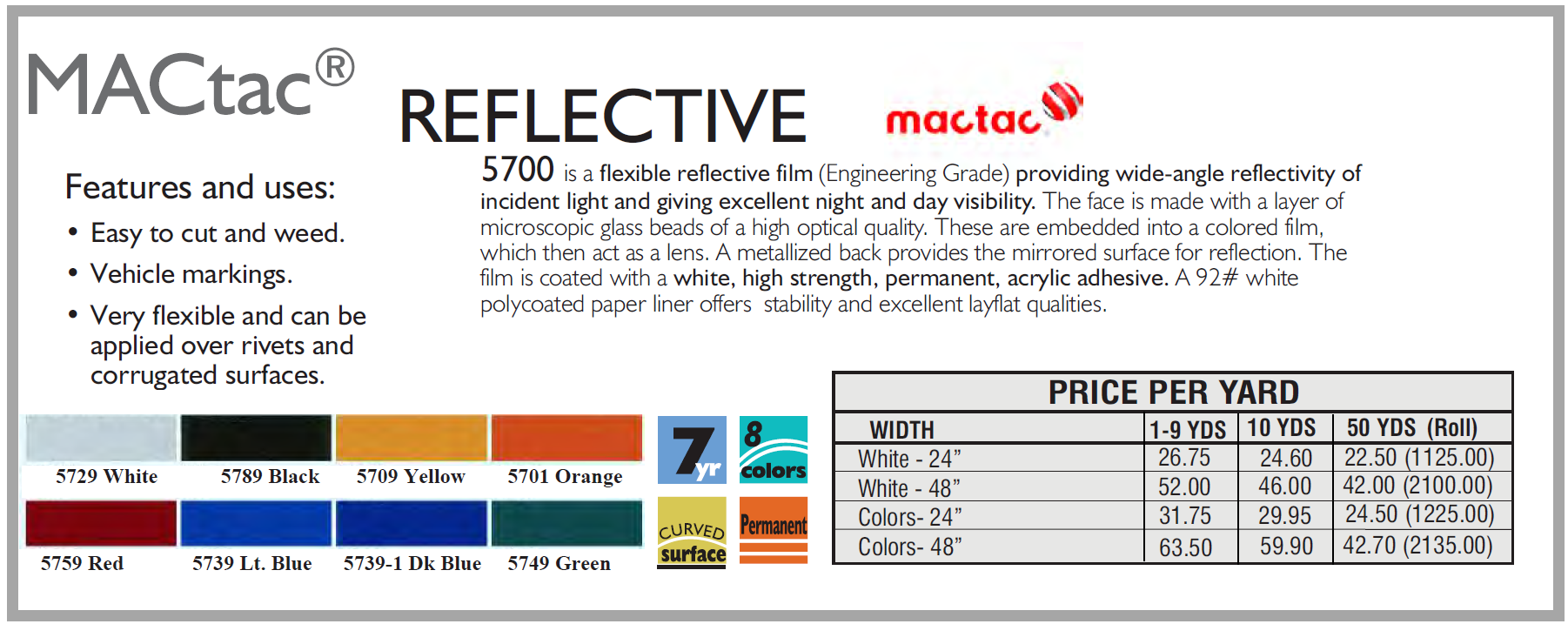 MacTac Reflective Vinyl - Graphic Commerce Ltd.