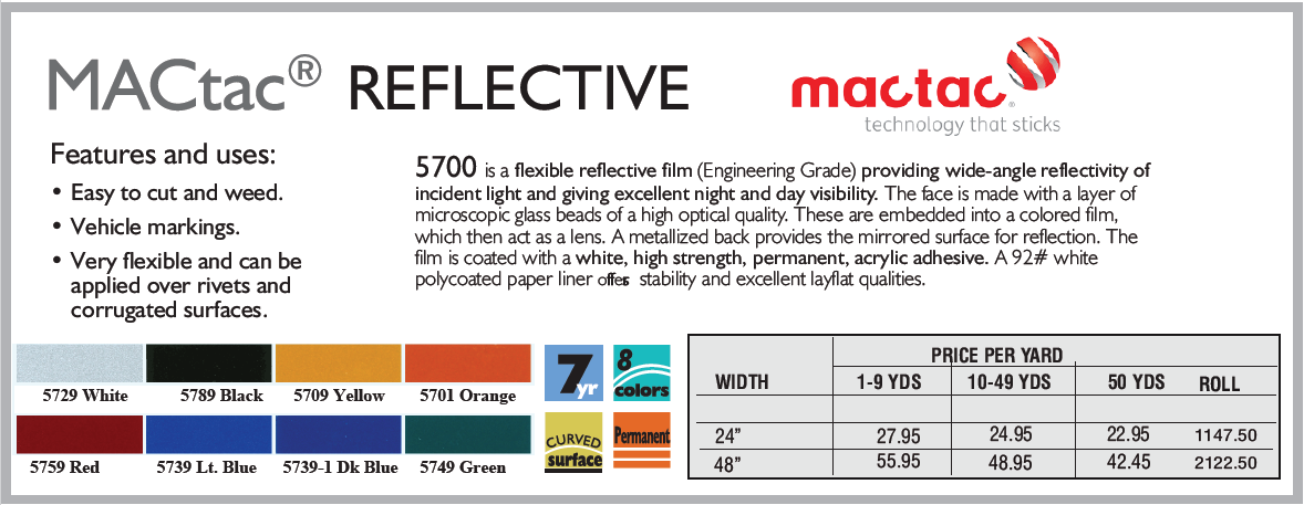 MacTac Reflective Vinyl - Graphic Commerce Ltd.