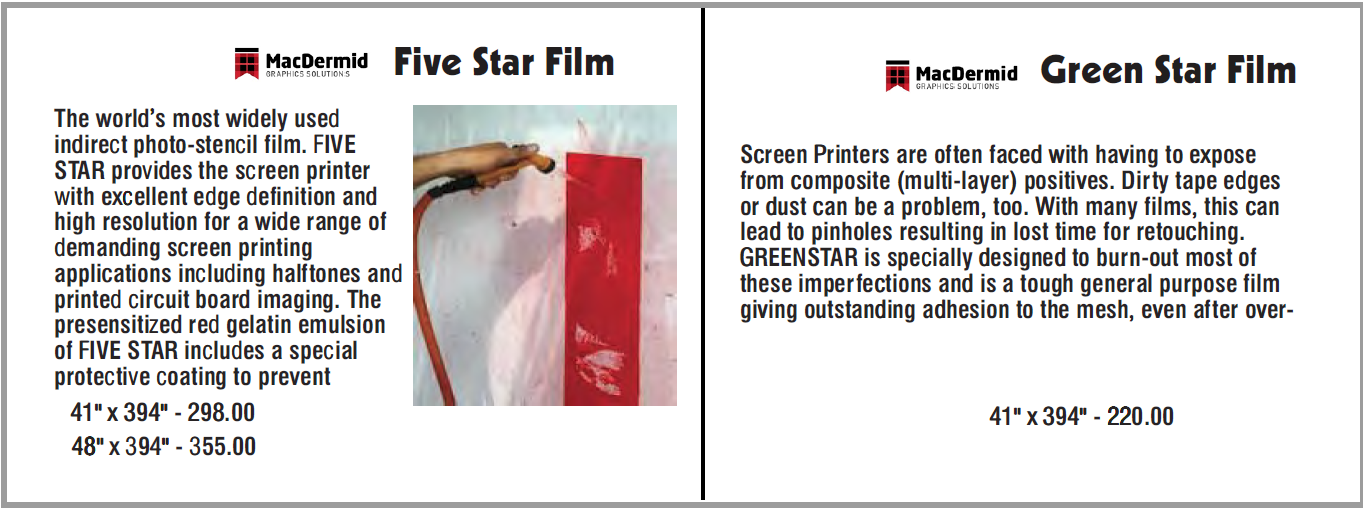 Indirect Screen Stencil Films - Graphic Commerce Ltd.
