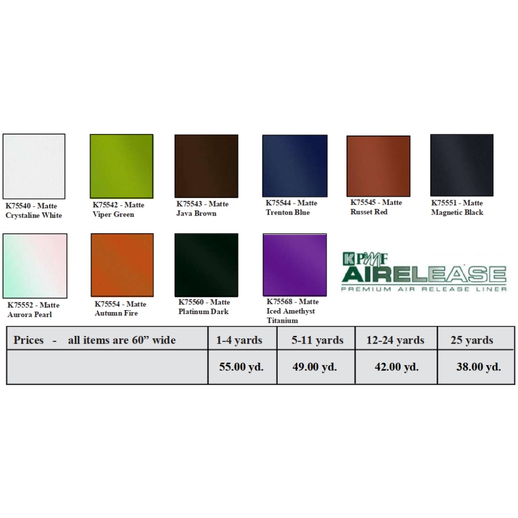 KPMF Metallic Wrap Cast Vinyl w/ Air Release Liner - Graphic Commerce Ltd.