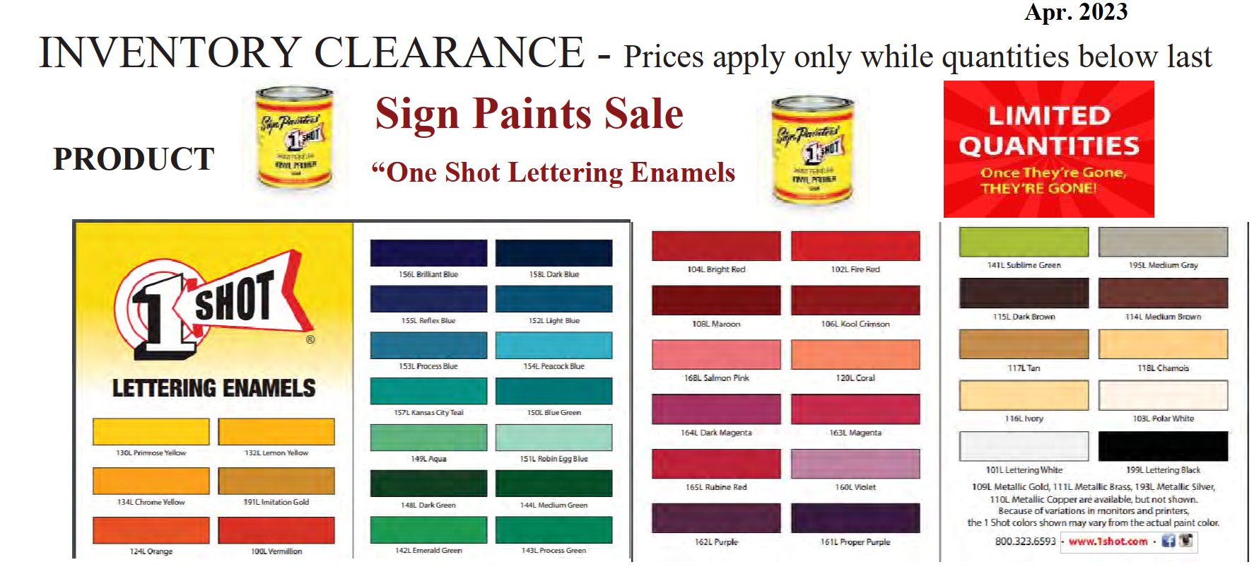 SIGN PAINTS SALE - Graphic Commerce Ltd.