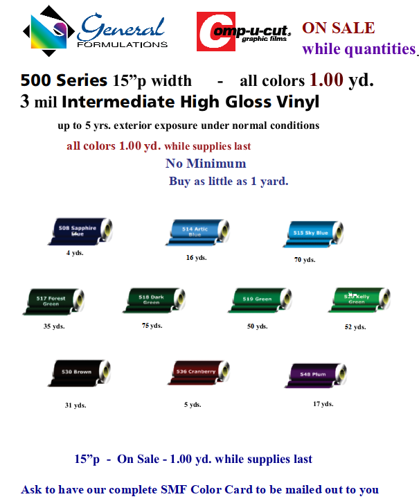 INVENTORY SALE - SIGN VINYL - Graphic Commerce Ltd.